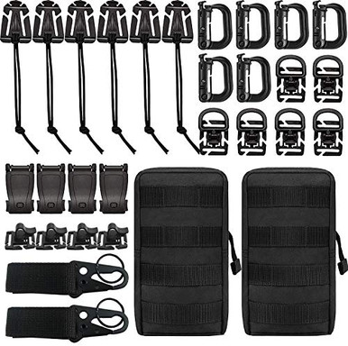 Createy Kit of 30 Attachments for 1 inch Webbing Molle Bag Tactical ...