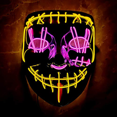 Double Color Led - Halloween Led Mask - Led Face Mask - Led Purge Mask ...