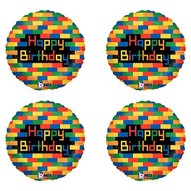 Lego Movie Party Balloon Bundle - 4 Pack Set Of Lego Themed Balloons ...