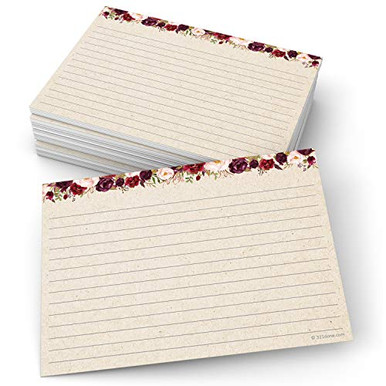 321Done Jumbo Floral Index Cards - Made in USA - Large Size 5x7 (Set of ...