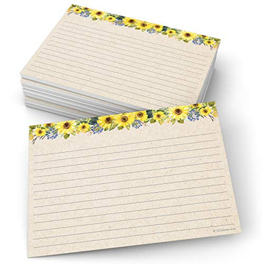 321Done Jumbo Sunflower Index Cards - Made in USA - Large Size 5x7 (Set ...