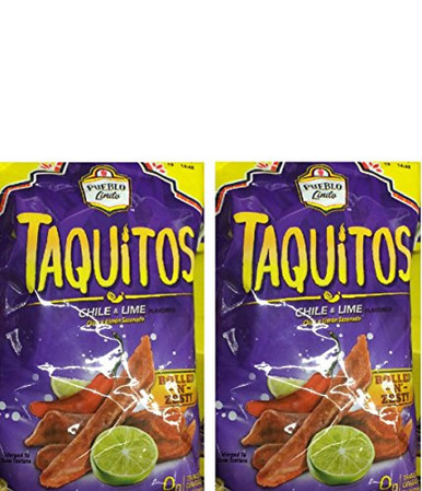 Pueblo Lindo TAQUITOS Rolled Corn Chips chile and lime 9.9 oz 2 BAGS ...