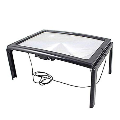 4 Led 3X Magnifying Glass,a4 Rectangle Full Page Large Magnifier ...