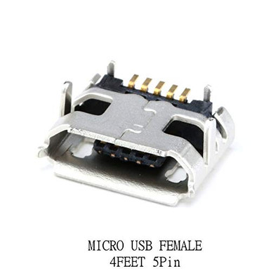 100pcs Micro Jack Connector Female 5pin Charging Socket Micro USB 5Pin ...