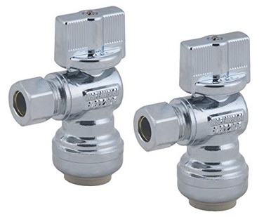 Push Fit Angle Stop Valve, 1/4 Turn 1/2 inch Push-fit Ptc x 3/8 inch OD ...