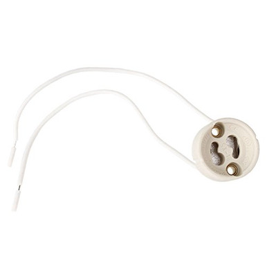 yan_ New Useful GU10 Socket Lamp Holder Base Ceramic with Wire ...