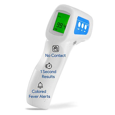 Non Contact Forehead Thermometer - Color Coded Fever Warning - 1 Second ...