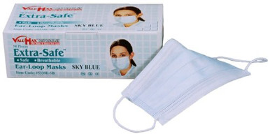 ValuMax 5330E-SB Extra-Safe Disposable Earloop Face Masks, Non-Woven ...