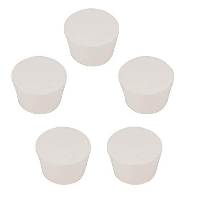 StonyLab Solid Rubber Stoppers, 5-Pack 12 White Tapered Lab Seal Rubber ...