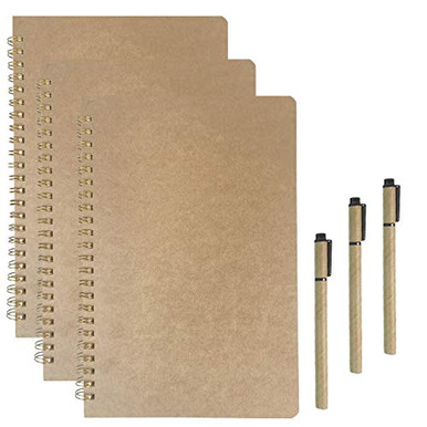Spiral Graph Paper Notebook B5 Grid Notebooks Soft Cover 3-Pack Kraft ...