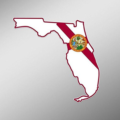 Florida State Shape W/Flag Inlay FL Sunshine State Vinyl Decal Sticker ...