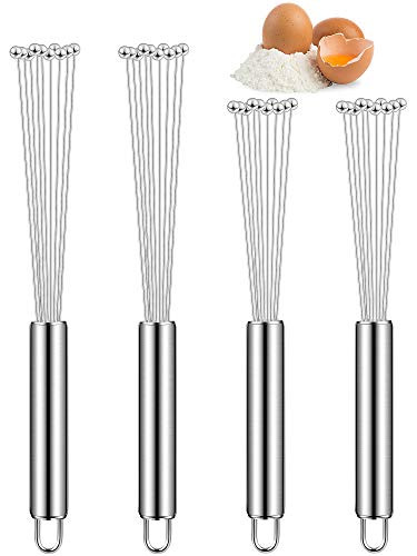 4 Pieces Wire Egg Whisk Stainless Steel Ball Whisk Set Kitchen Whisks ...