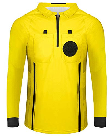 Yuar butee Men's Referee Shirt,Zipper Referee Jersey Long Sleeve Ref ...