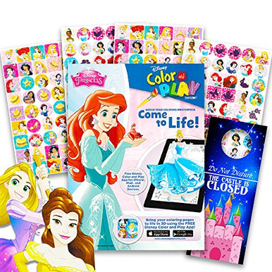 Disney Princess Coloring Book and Sticker Chart Super Set Bundle ...