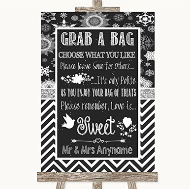 Chalk Winter Grab A Bag Candy Buffet Cart Sweets Personalized Wedding ...