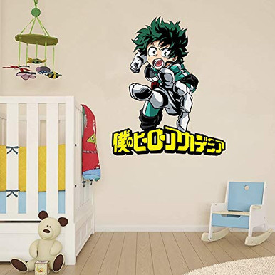 My Hero Academia Wall Decal Izuku Midoriya Deku Colour Print Wall Funny ...
