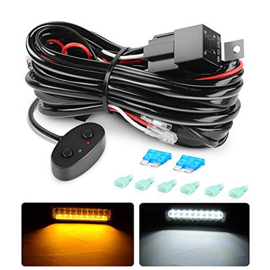 Nilight 10031W Amber White Dual Color Light Bar Wiring Harness Kit ...