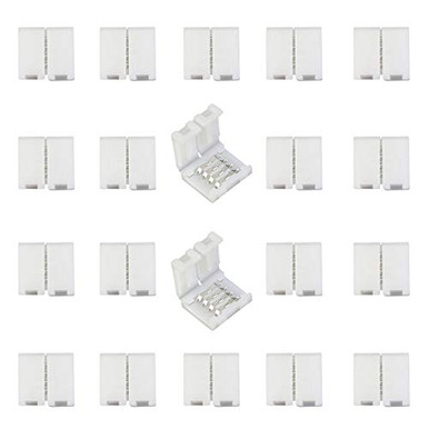 LitaElek 20pcs 4 Pin LED Strip Connector 10mm Wide RGB 5050 LED Tape ...