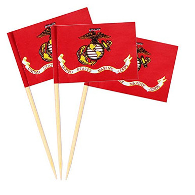 US Marine Corps Flag Cupcake Toothpicks - 100 Pcs Small Mini USMC ...
