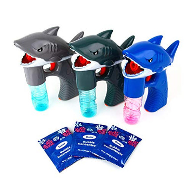 Boley Shark Bubble Guns - 3 Pack Light-Up Bubble Gun for Kids and ...