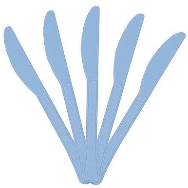 JAM PAPER Premium Utensils Party Pack - Plastic Knives - Baby Blue - 48 ...