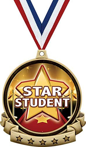 Star Student Medals - 2.5 inch Gold Academic Excellence Medal Award ...