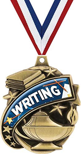 Crown Awards Writing Medals - 2 inch Kudos Writing Recognition Academic ...