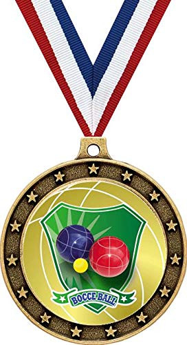Crown Awards Gold Bocce Medals - 2 1/2 inch Bocce Ball Star Medals ...