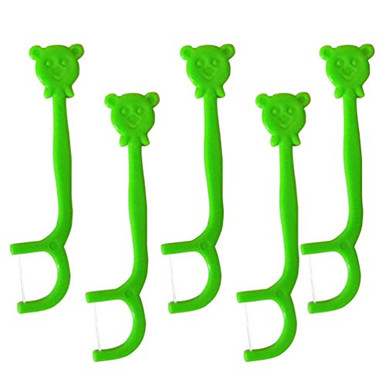 HEALLILY 100PCS Floss Sticks Handle Cartoon Floss Pick Teeth Cleaner ...