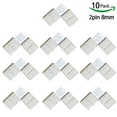 LEDneighbor 10pcs 8mm 2 Pin L-Shape Connector For 3528 2835 Strip Light ...