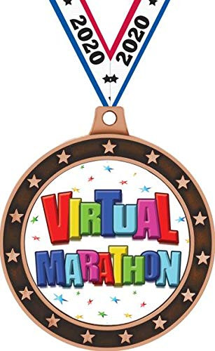 Virtual Marathon Universe Star Medals, 2.5 inch Bronze Virtual Marathon ...