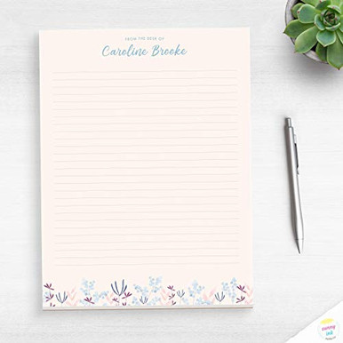 Personalized Floral Notepad - Customized Watercolor Notepad - Pastel ...