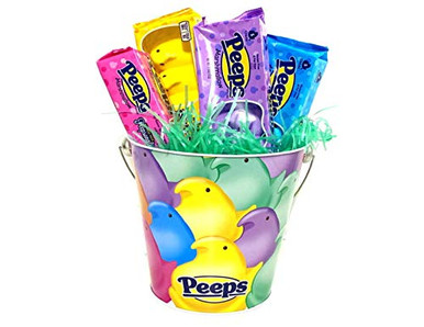Peeps Easter Marshmallow Chicks Candy and Gift Pail Bundle - 4 Colors ...