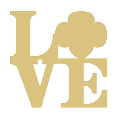 Love Girl Scout Logo Cutout Unfinished Wood Troop Club Meeting Decor ...