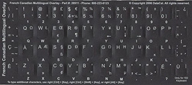 Black Non-Transparent Canadian-French Multilingual Characters Keyboard ...