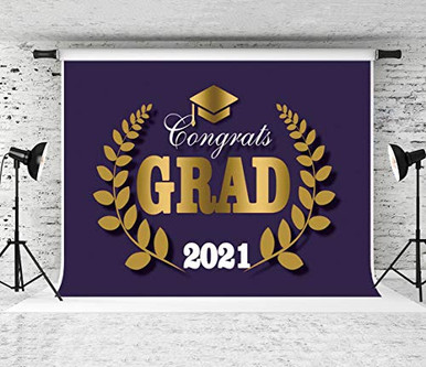 Little Lucky 7x5ft 2021 Graduation Prom Backdrop Purple Grad Party ...