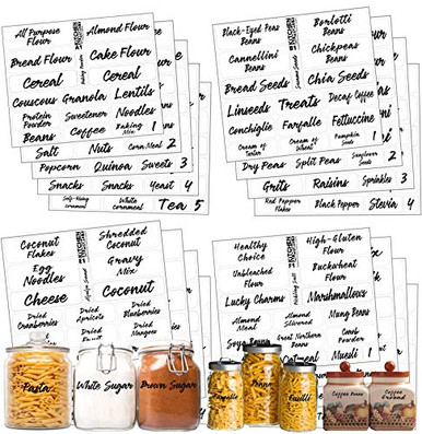 Pantry Labels: 323 Classy Gloss Clear Preprinted Water Resistant ...