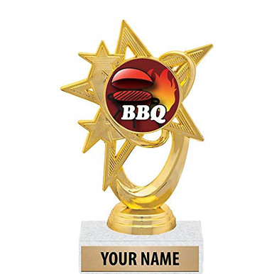 5.5 inch Gold BBQ Trophies, Custom Astral Star BBQ Trophy Award Prime ...