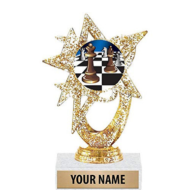 5.5 inch Gold Glitter Chess Trophies, Custom Astral Star Chess Trophy ...
