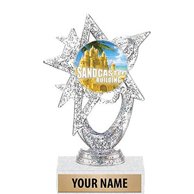 5.5 inch Silver Glitter Sandcastle Building Trophies, Custom Astral ...
