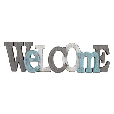 K KILIPES Rustic Wood Welcome Letters Sign Cutout Welcome Word Free ...