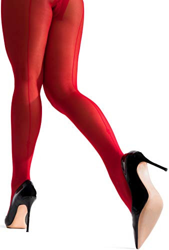 sofsy Sheer Backseam Tights Invisibly Reinforced Nylon Pantyhose 20 Den ...