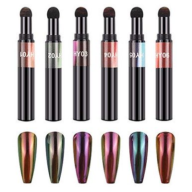 XICHEN 6 colors/set Air Cushion Nail Powder Pen Holographic Nails ...