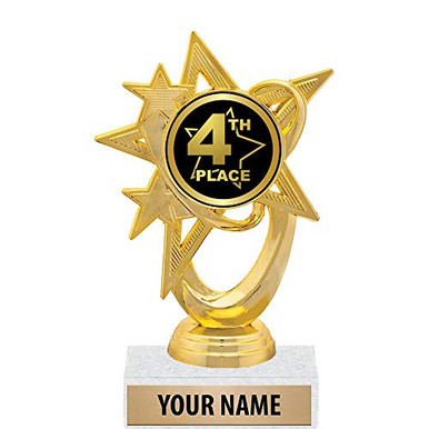 5.5 inch Gold 4th Place Trophies, Custom Astral Star 4th Place Trophy ...
