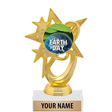 5.5 inch Gold Earth Day Trophies, Custom Astral Star Earth Day Trophy ...