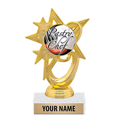 5.5 inch Gold Pastry Chef Trophies, Custom Astral Star Pastry Chef ...