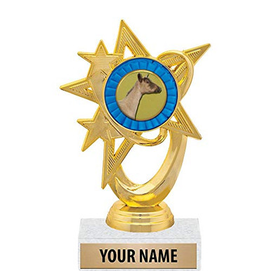 5.5 inch Gold Dairy Goat Trophies, Custom Astral Star Dairy Goat Trophy ...