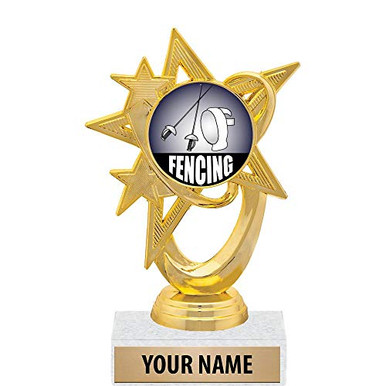 5.5 inch Gold Fencing Trophies, Custom Astral Star Fencing Trophy Award ...