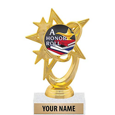 5.5 inch Gold A Honor Roll Trophies, Custom Astral Star A Honor Roll ...