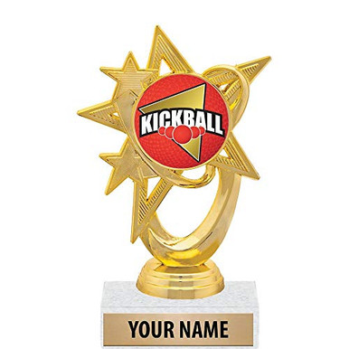 5.5 inch Gold Kickball Trophies, Custom Astral Star Kickball Trophy ...